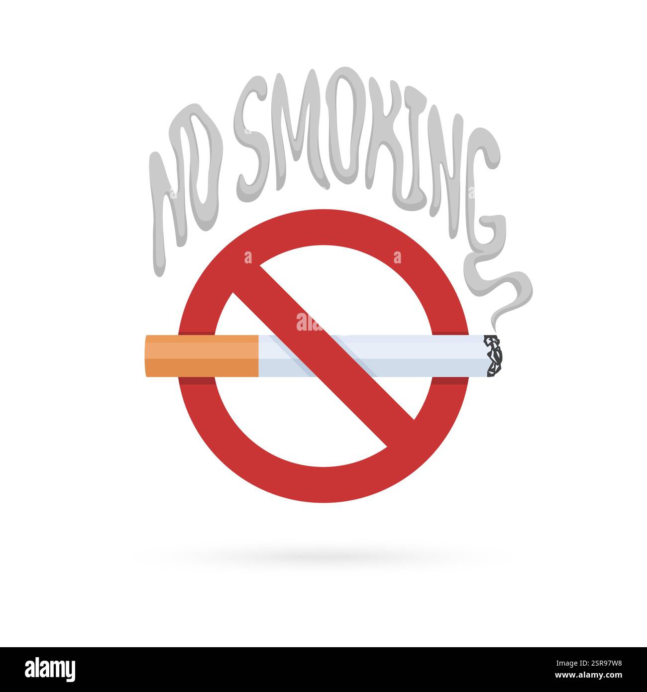 No smoking sign. Prohibitory sign. Cigarette with smoke, vector ...