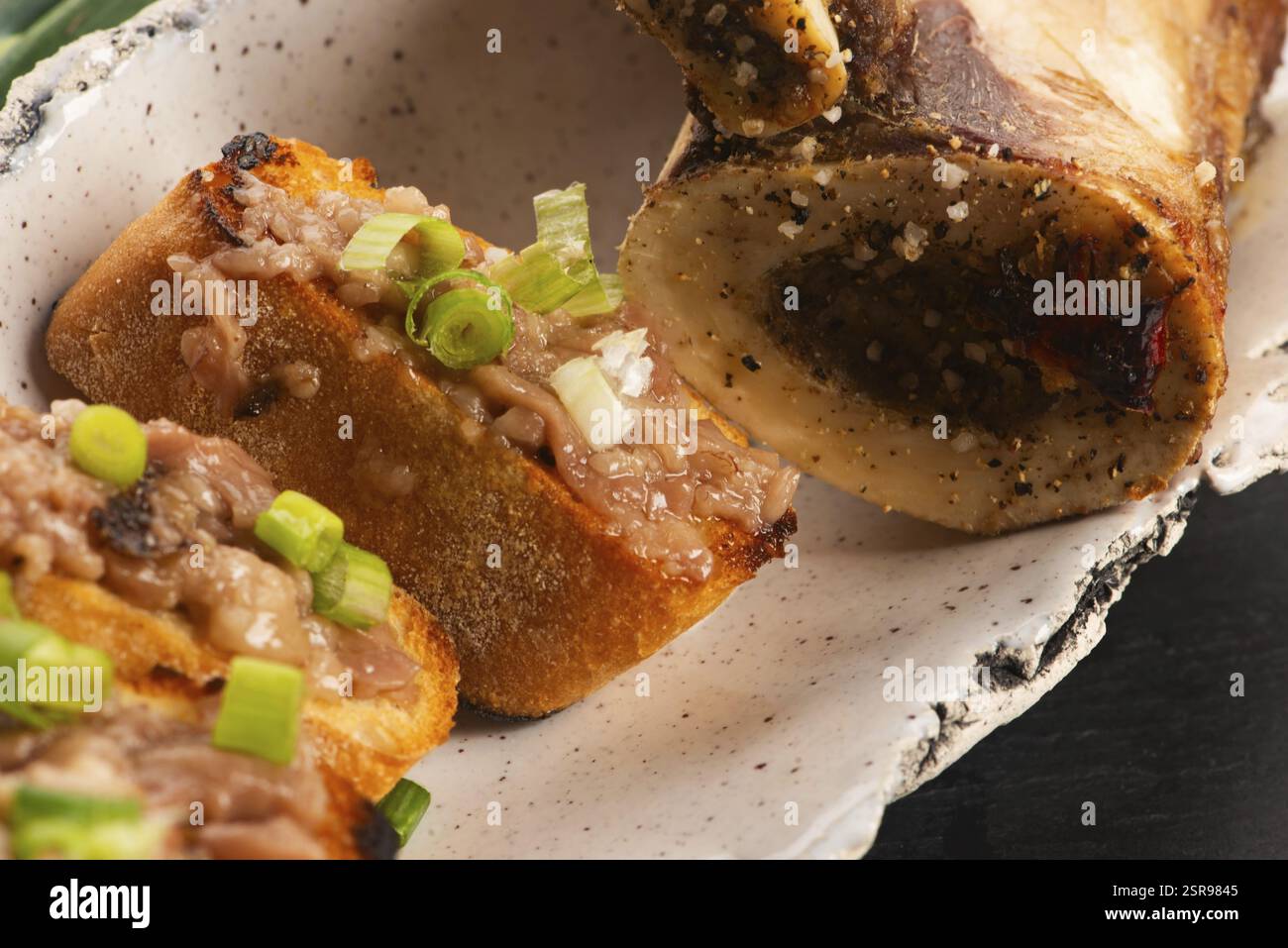 Homemade Roasted Beef Bone Marrow with toast Stock Photo - Alamy
