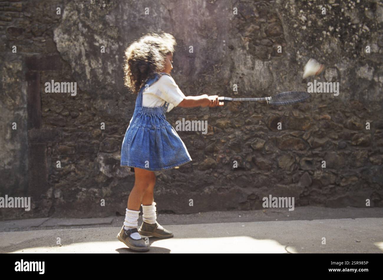 Girl playing Badminton Stock Photo - Alamy