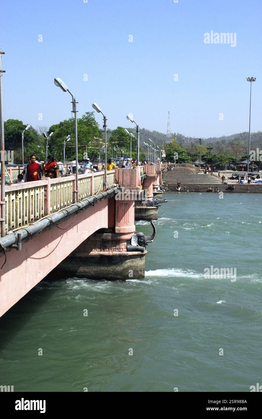 Bridge on ganga ganges river, Haridwar, Uttaranchal Uttarakhand, India ...