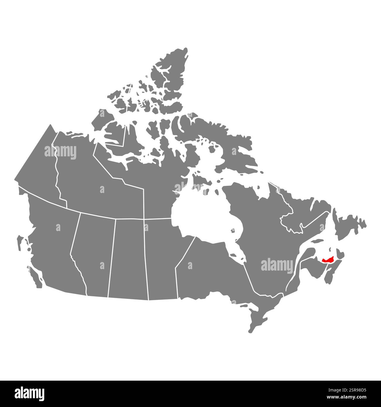 Prince Edward Island of Canada map shape, travel web flat concept icon ...