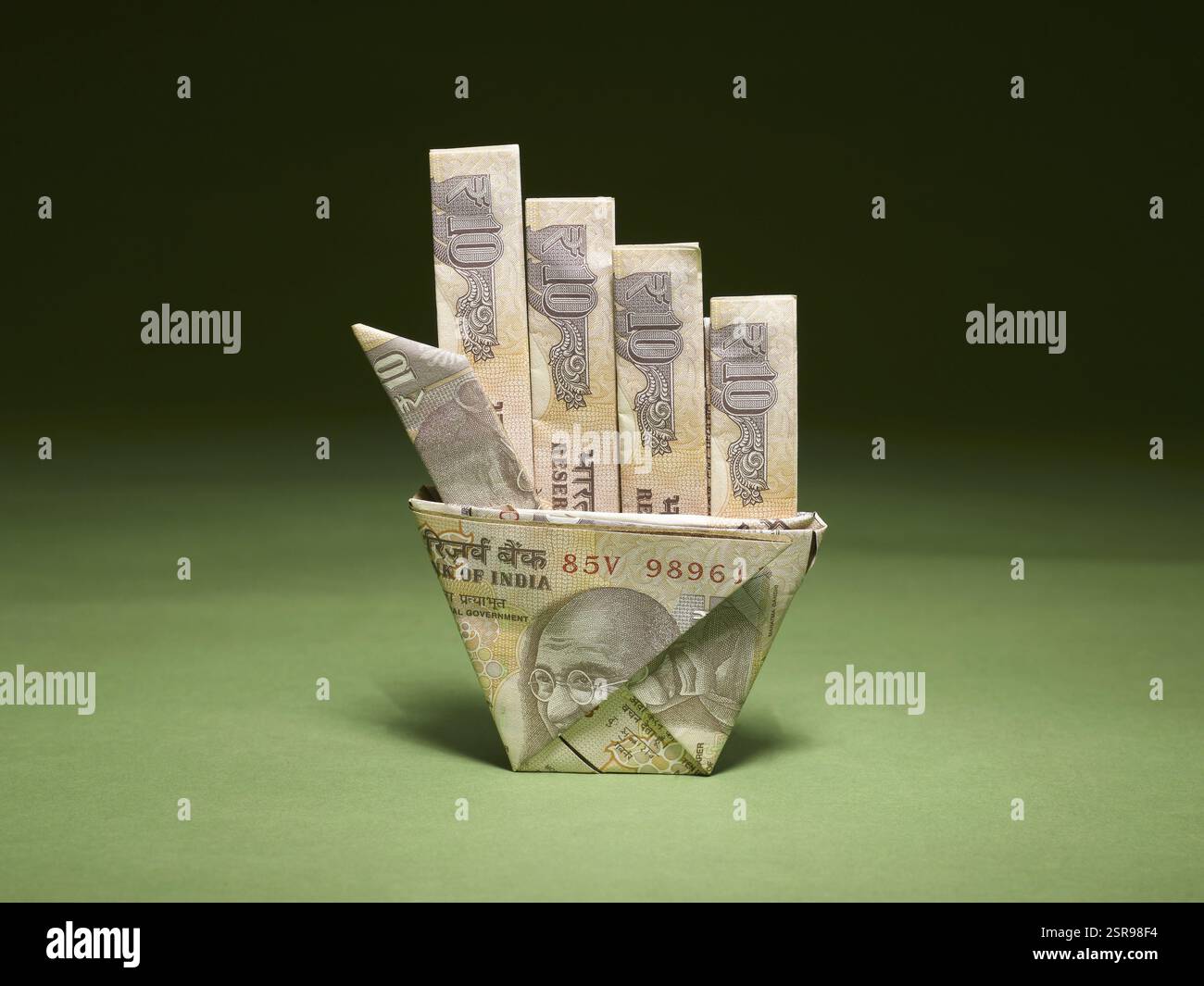 Origami indian currency India Asia Stock Photo - Alamy