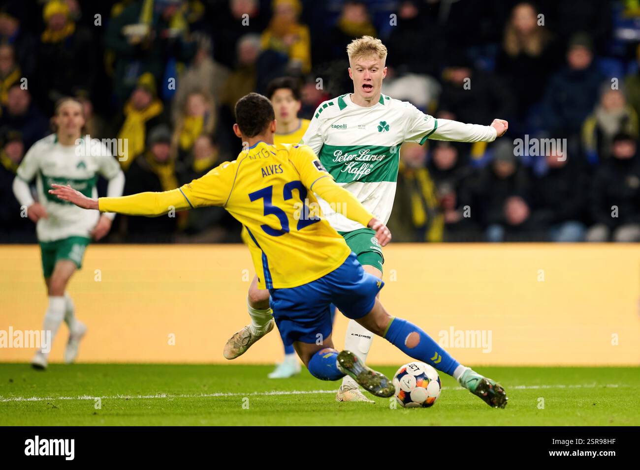 Broendby, Denmark. 14th Feb, 2025. Isak Jensen (10) of Viborg FF seen ...
