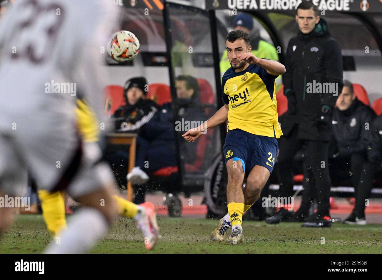 Brussel, Belgium. 13th Feb, 2025. Charles Vanhoutte (24) of Union ...