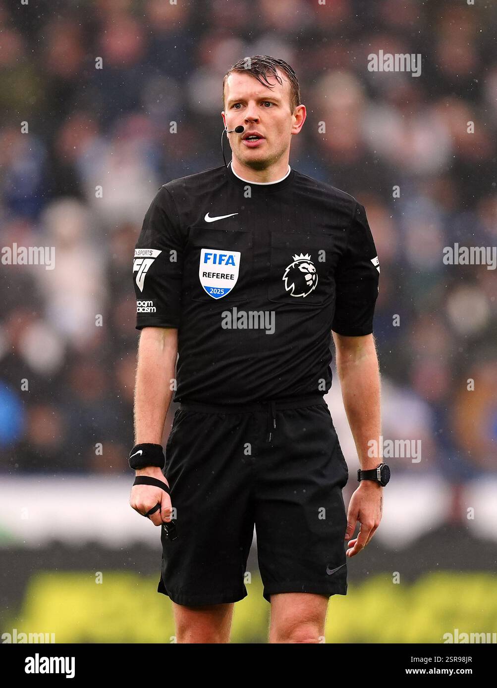 Referee Sam Barrott during the Premier League match at the King Power ...