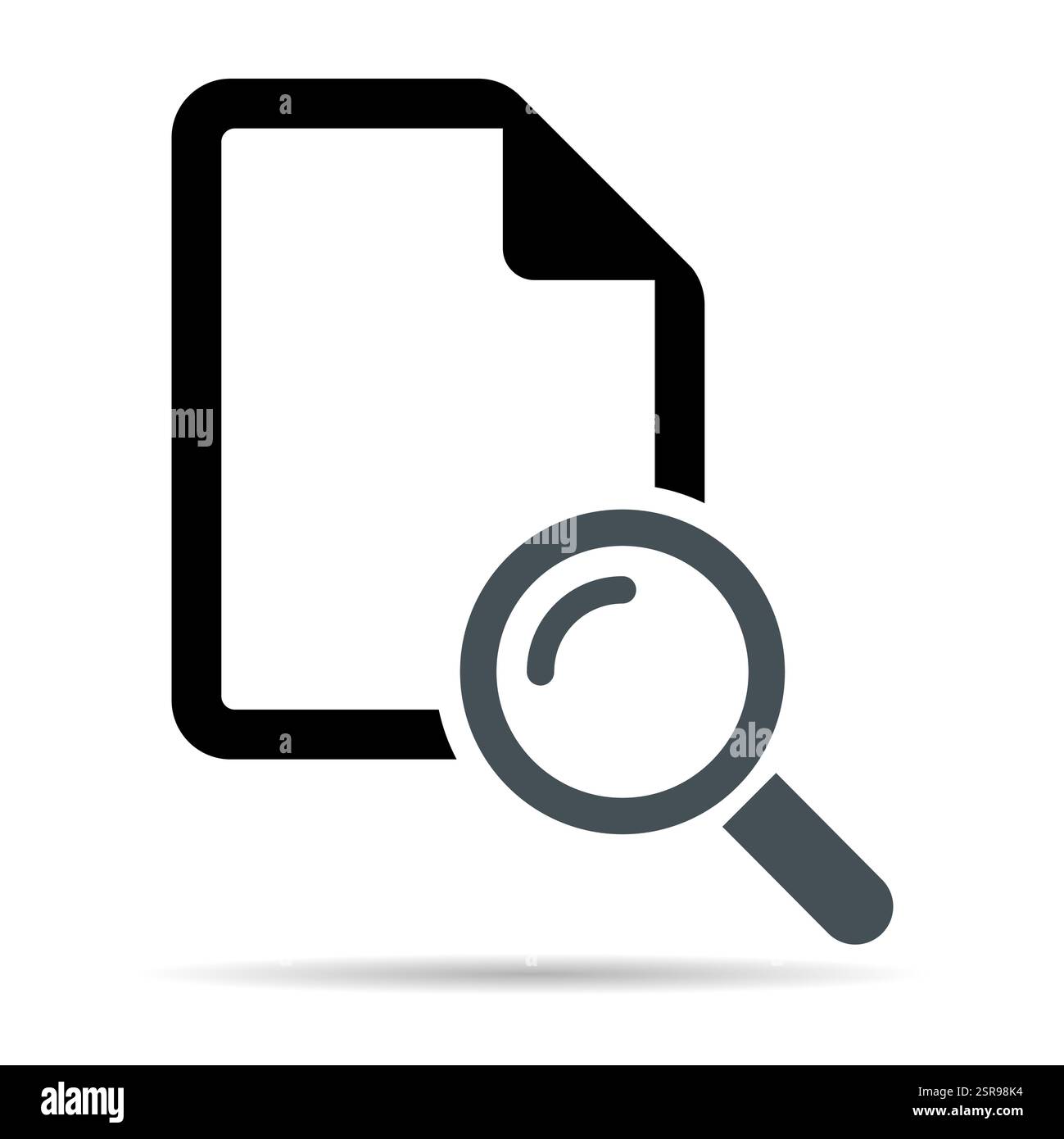 Search result shadow icon, research data report sign, control analysis ...
