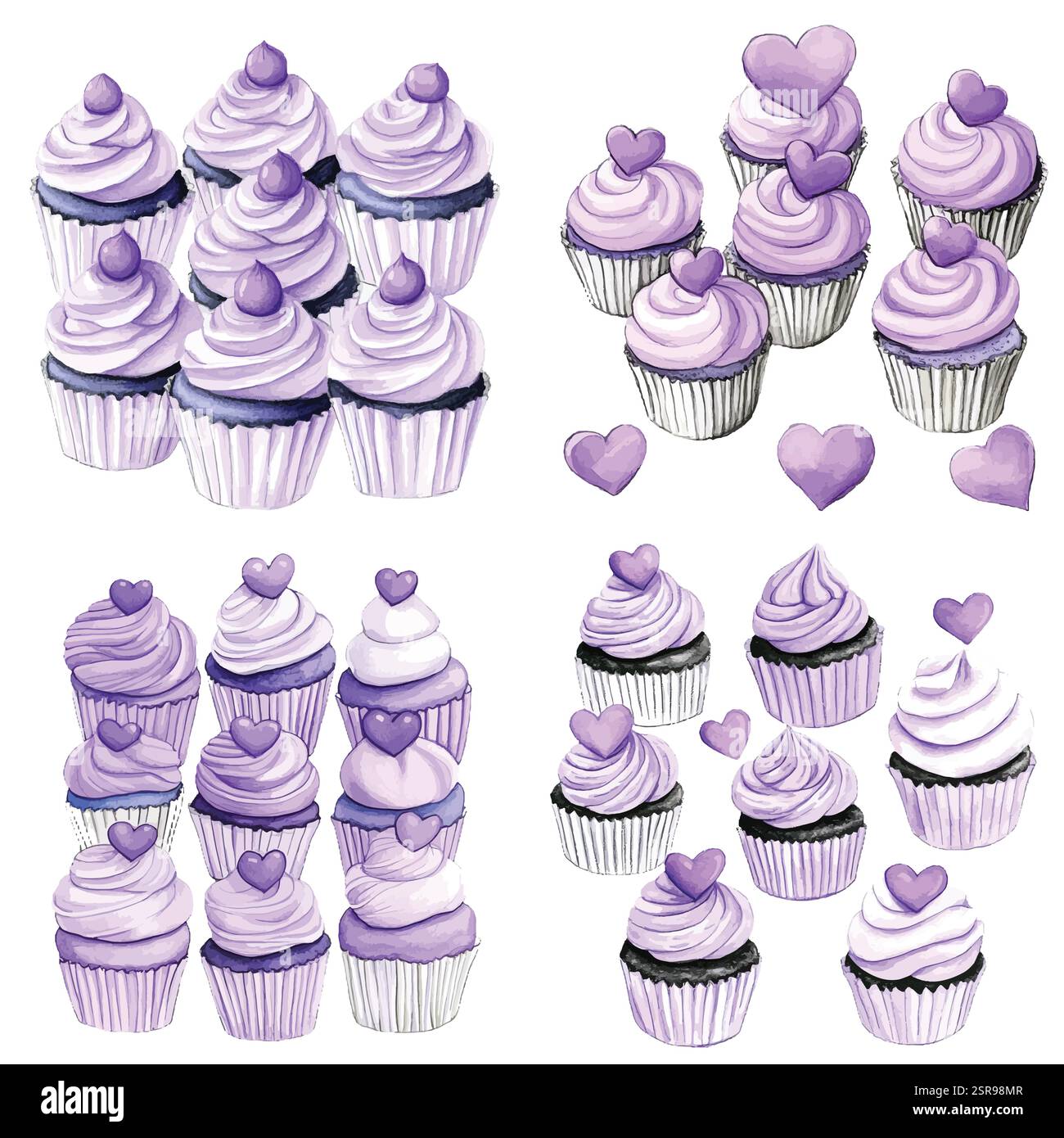 Close up of cupcakes Stock Vector Images - Alamy