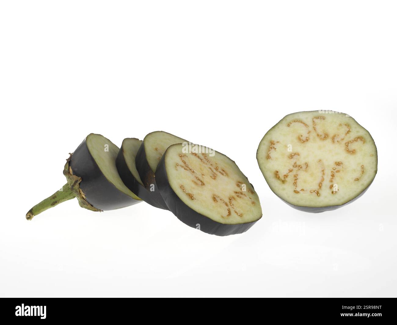 Vegetables, brinjal slices on white background Stock Photo - Alamy