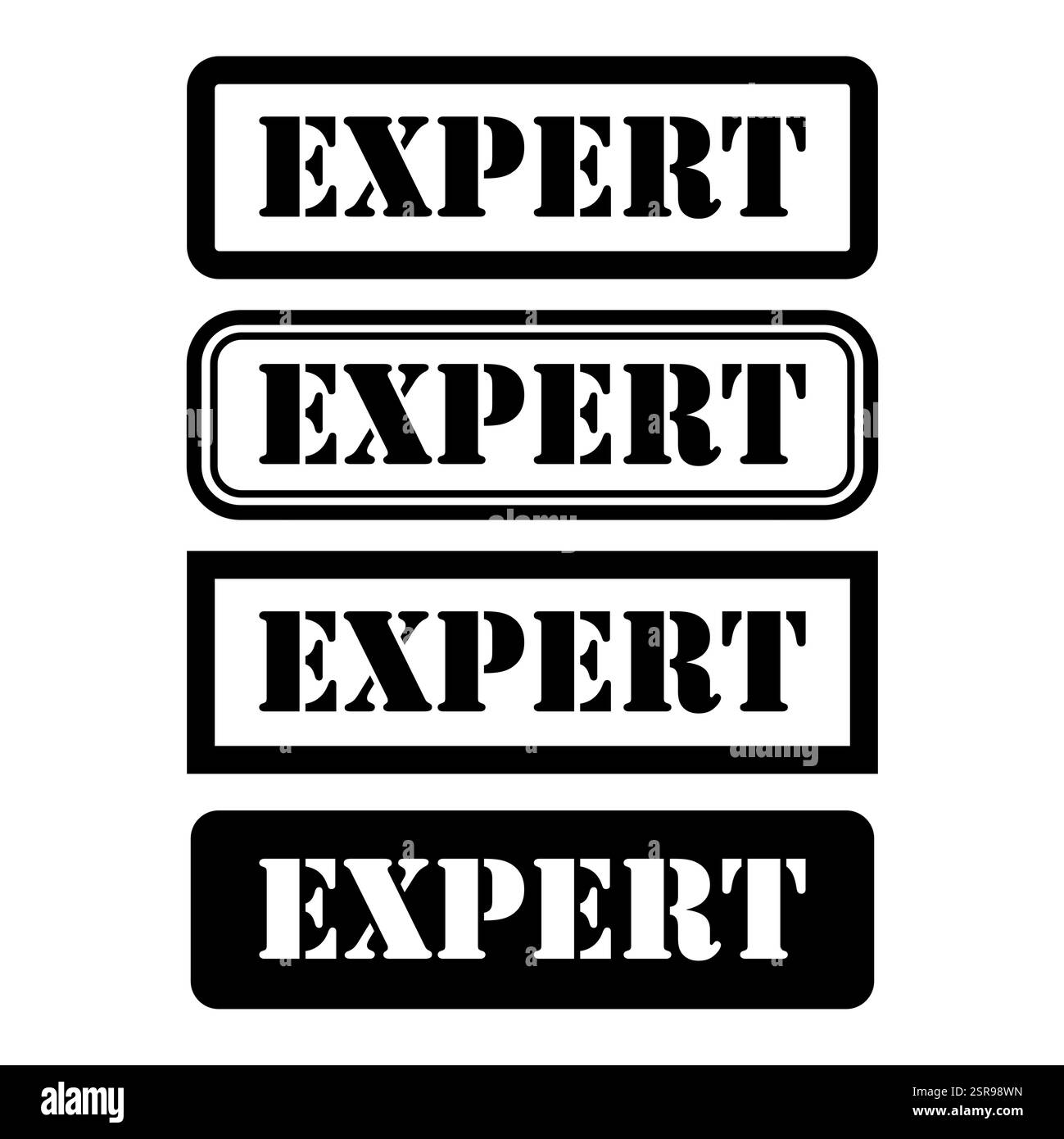 Set of Expert stamp symbol, label sticker sign button, text banner ...
