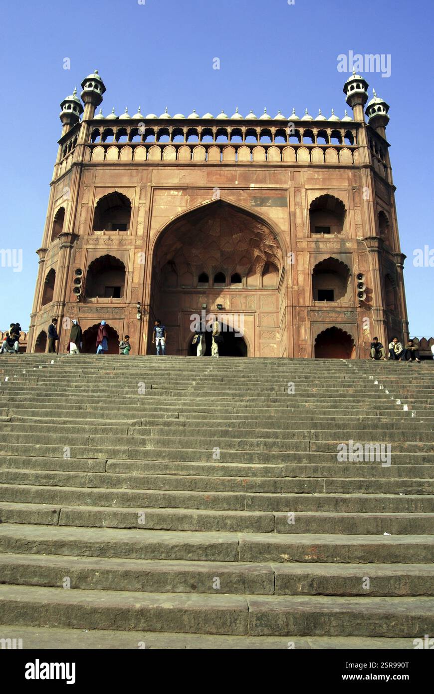 Main gate of Jama Masjid and steps leading to gate, Delhi, India, Asia ...