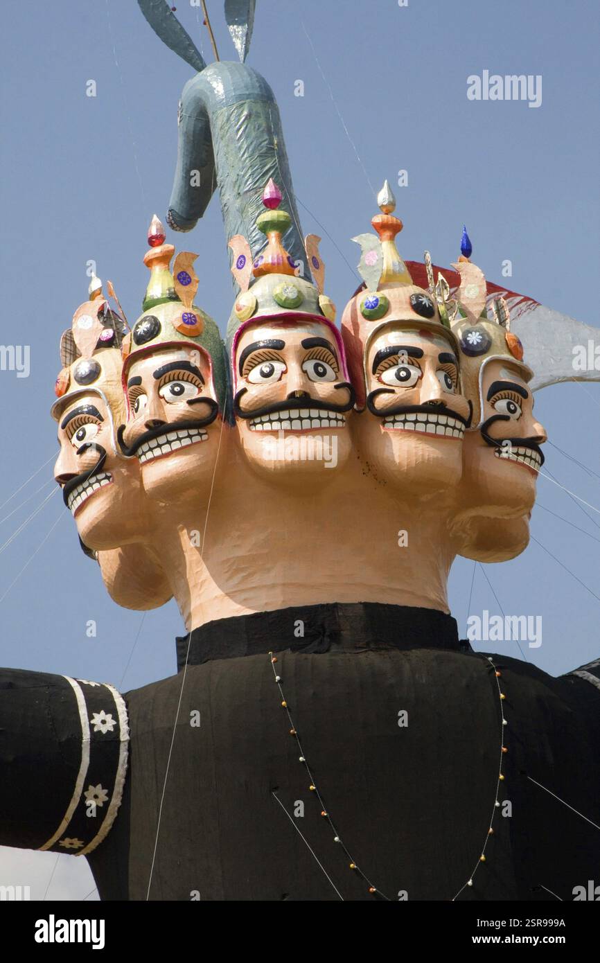 Statue of ravan in dussera dusera festival, Katni, Madhya pradesh ...