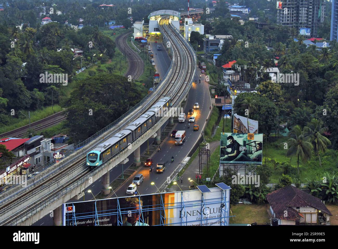 Kochi Metro railway line in Cochin, Kochi, Kerala, India, Asia Stock ...