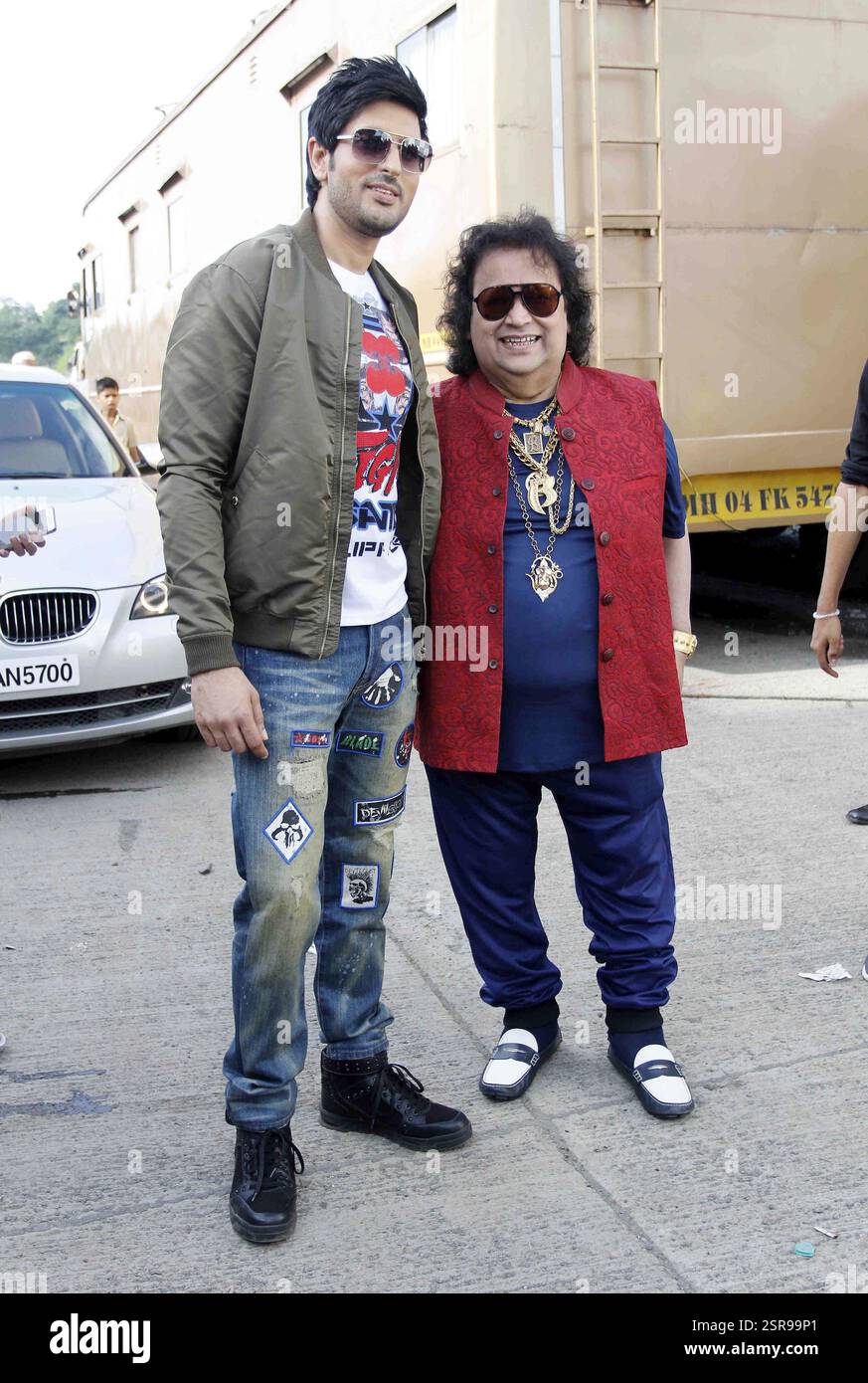 Bollywood actor Rishi Bhutani and music composer Bappi Lahiri during ...