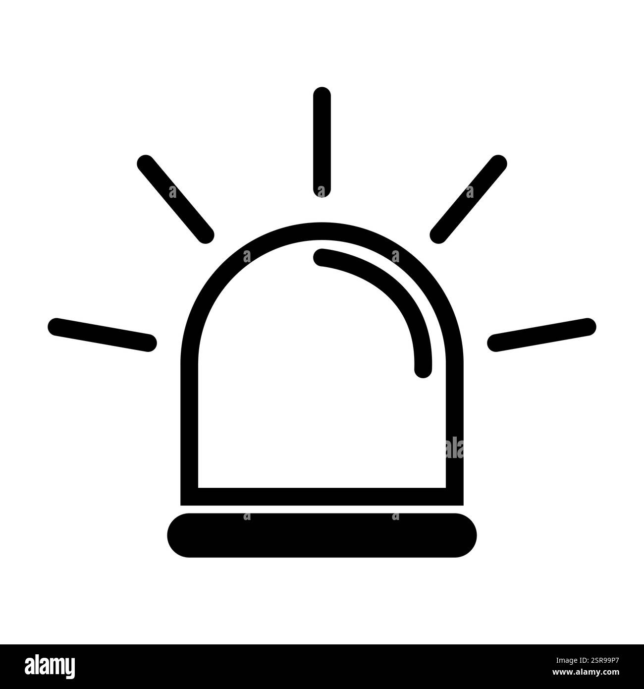 Siren fire alarm sign, signal danger light symbol, ambulance police ...