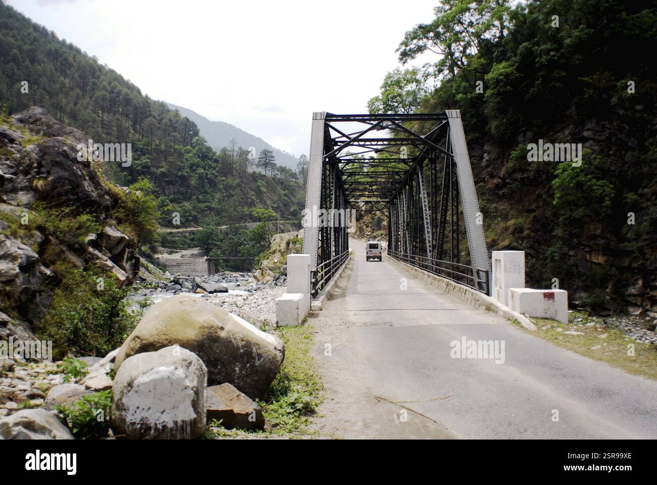 Bridge automobile automobiles bridges car cars Color Colors Horizontal ...