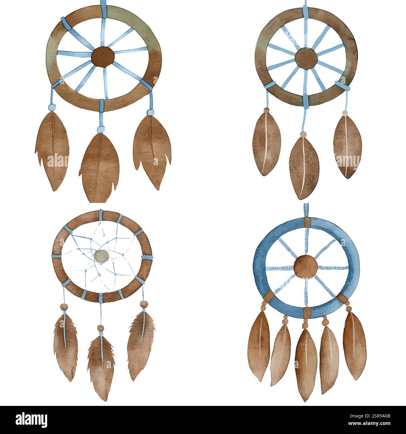 A handdrawn watercolor illustration of Dreamcatcher Watercolor Hand ...