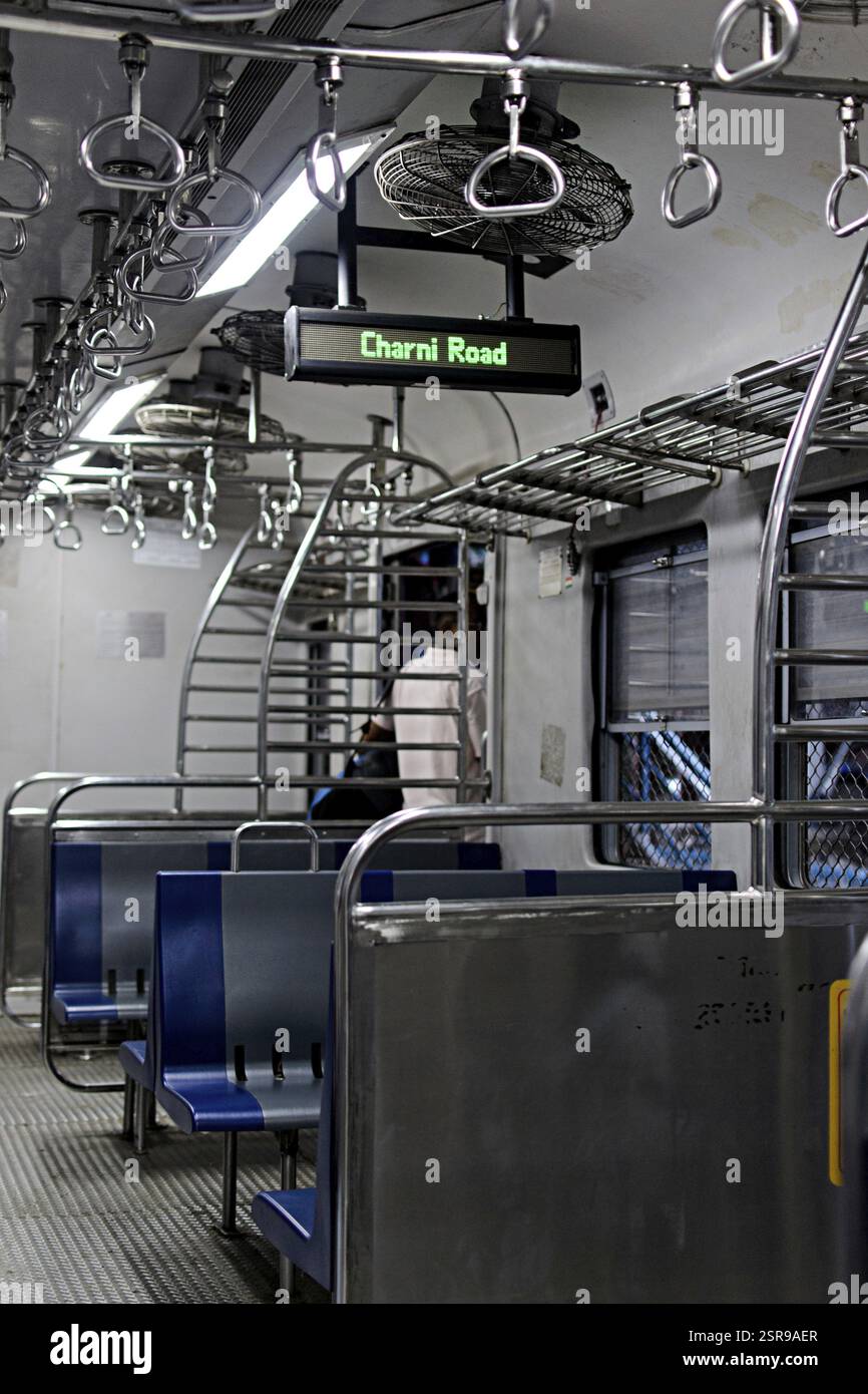 Indicator inside local train, Charni Road, Mumbai, Maharashtra, India ...