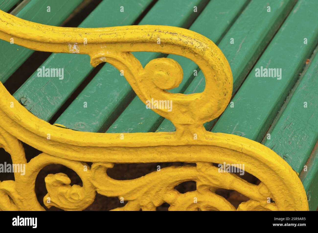 Cast iron bench at Hanging Garden, Mumbai, Maharashtra, India, Asia ...