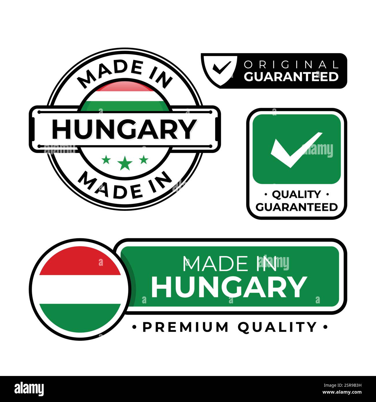 Badge bundle made in Hungary label icon emblem isolated on white ...
