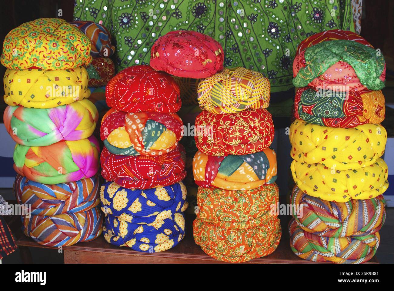 Colourful pagri turbans in shop, Pushkar, Rajasthan, India, Asia Stock ...