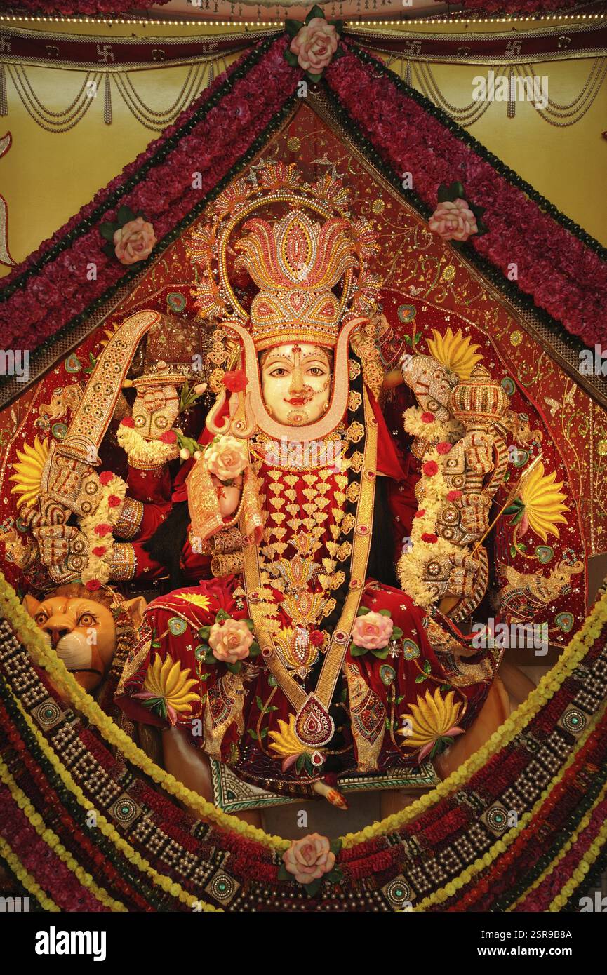 Goddess idol at Shree Narayani Dham Temple, Maharashtra, India, Asia ...
