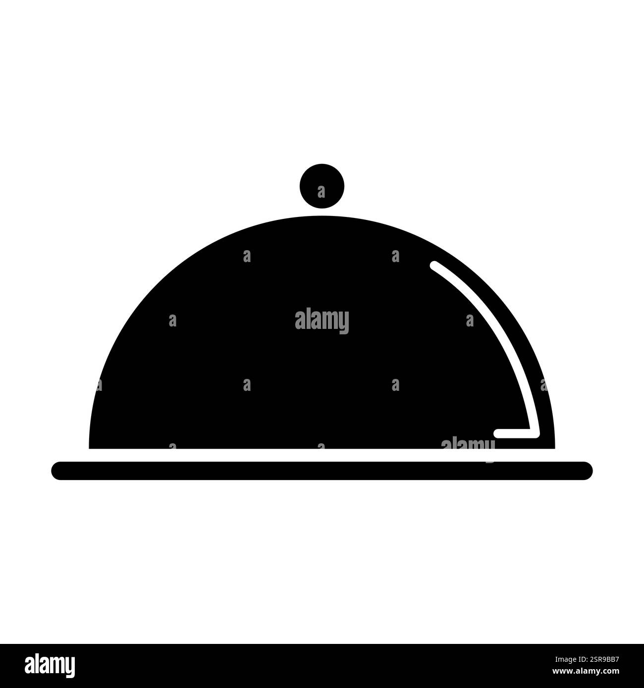 Waiter tray icon, dish menu restaurant web symbol, lunch design vector ...