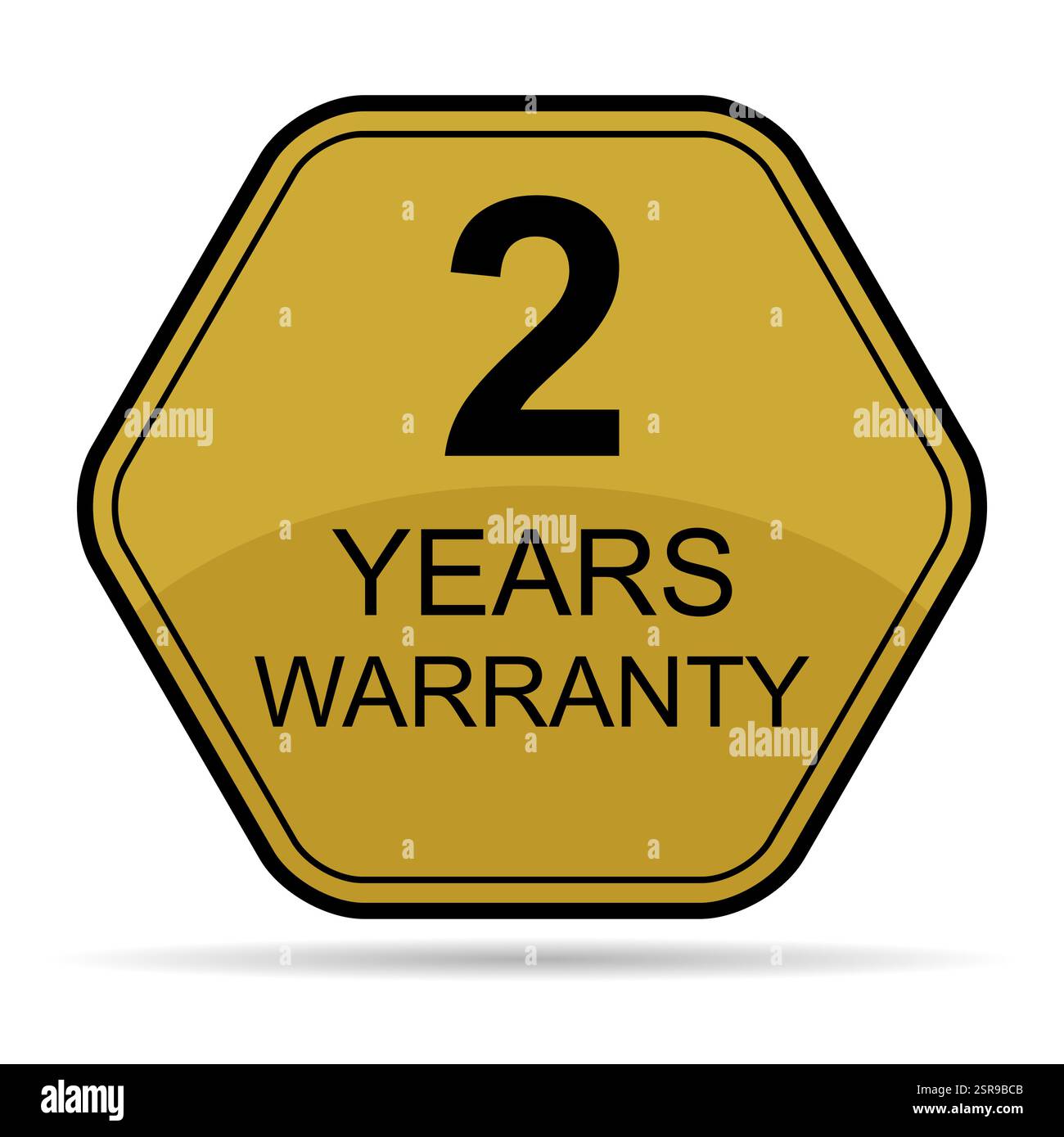Two years warranty shadow icon, badge seal guarantee certificate ...