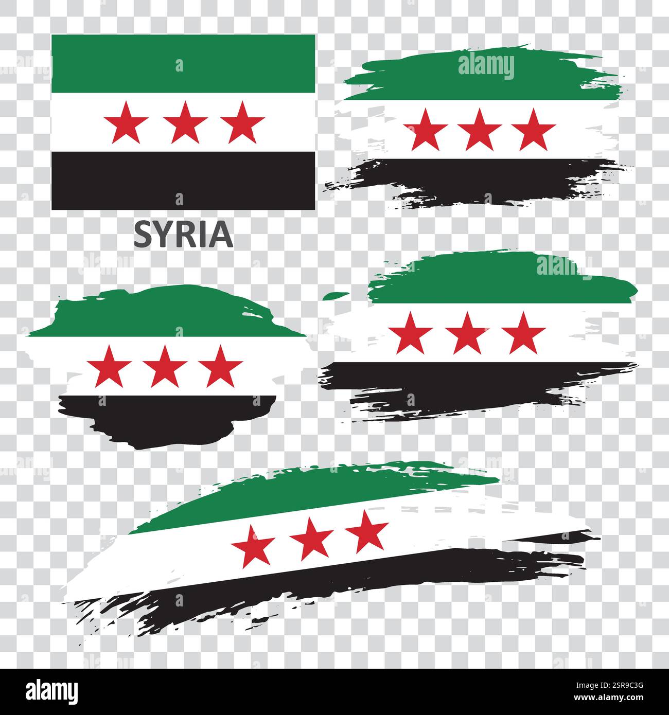 Hand drawn brush stroke flag of Syria Stock Vector Image & Art - Alamy