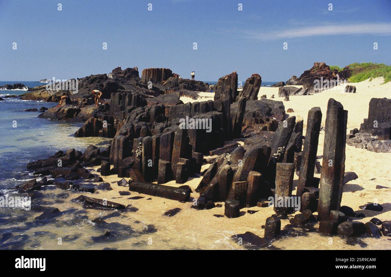 St Mary Island basalt rock formation, Malpe, Karnataka, India, Asia ...