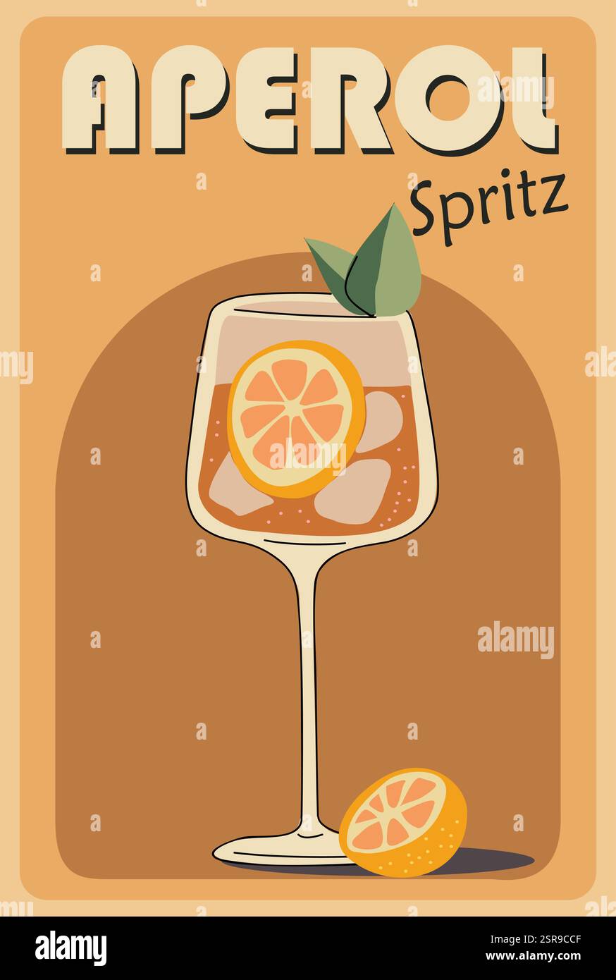 Aperol Spritz Cocktail retro poster vector art Stock Vector Image & Art ...