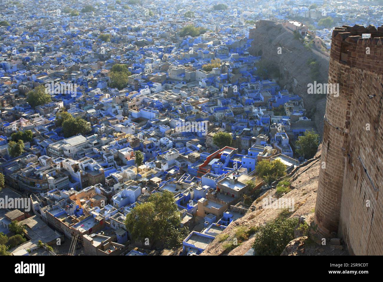 Blue houses around Pachetia hill seen from Mehrangarh fort, Jodhpur ...