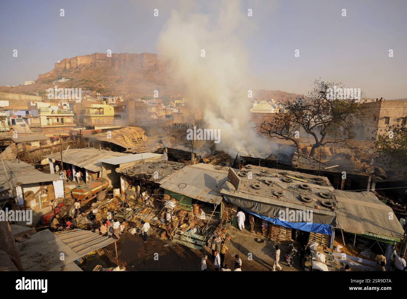Sumer market anaj mandi on fire, Jodhpur, Rajasthan, India, Asia Stock ...