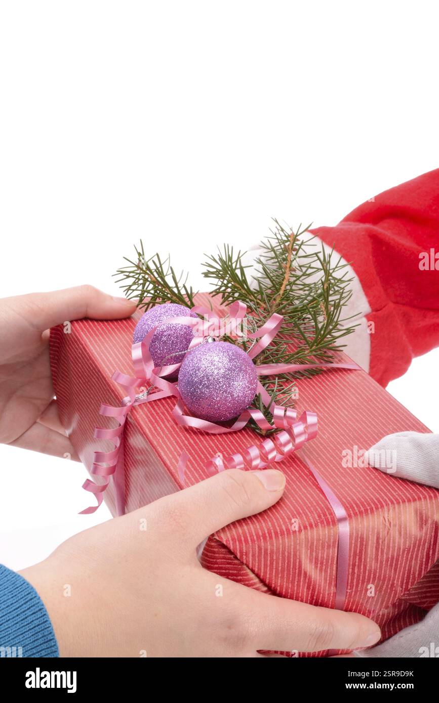 Handing out of presents Stock Photo - Alamy