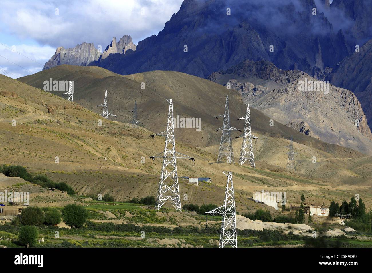 Electric poles, Ladakh, Jammu and Kashmir, India, Asia Stock Photo - Alamy
