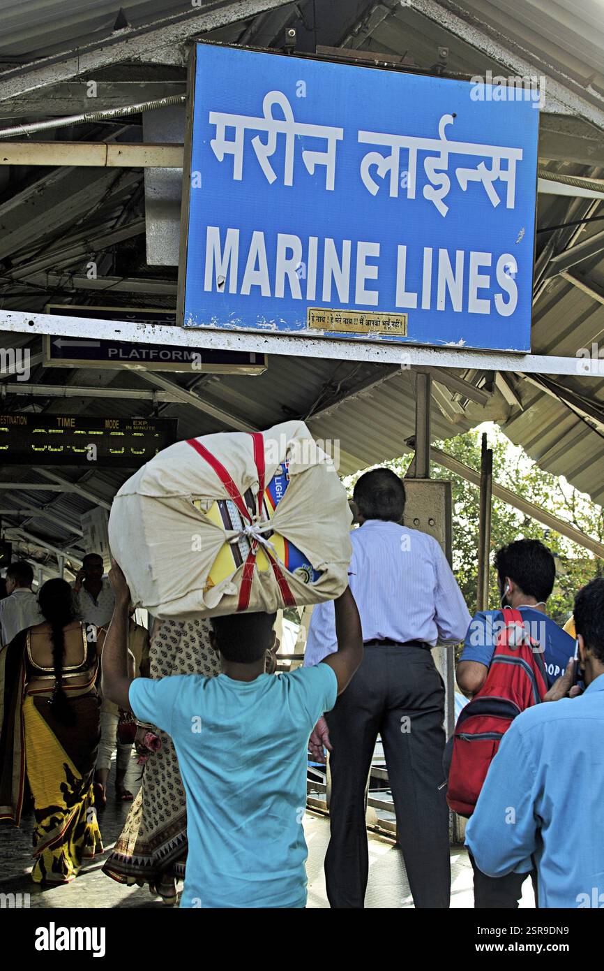 Marine lines railway station, Mumbai, Maharashtra, India, Asia Stock ...