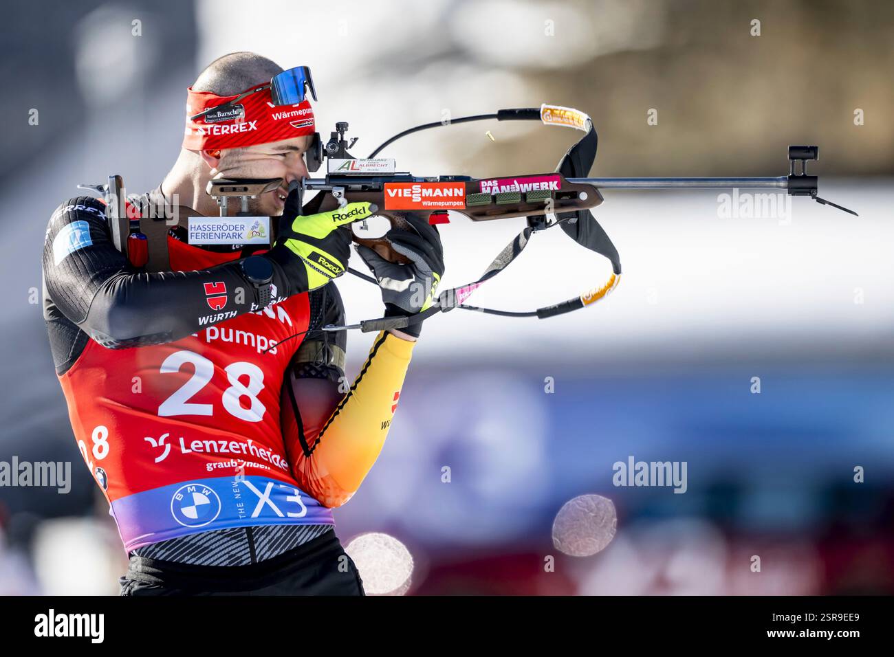 Danilo Riethmueller of Germany shoots during the men's 10k sprint race ...