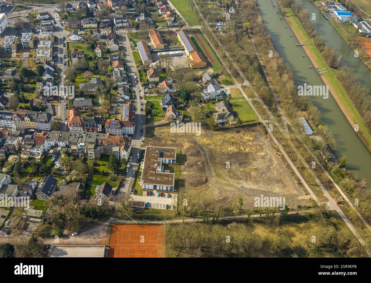 Aerial view, Rietzgarten construction site with new residential complex Brändströmstraße, Mitte ...