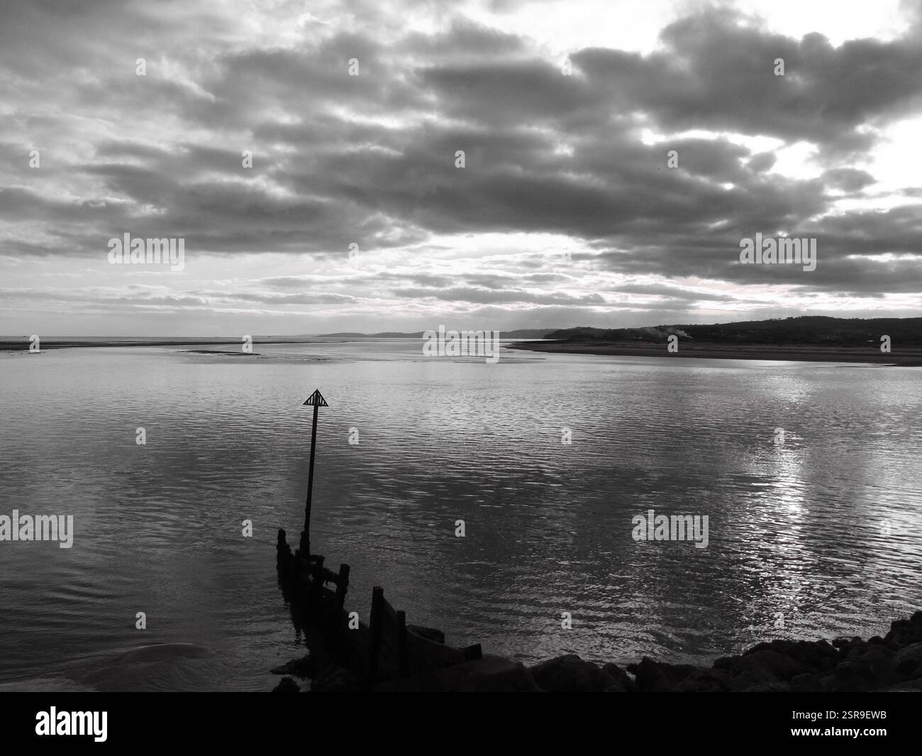 Black and White Photograph of the River Exe, Exmouth, Devon, England ...