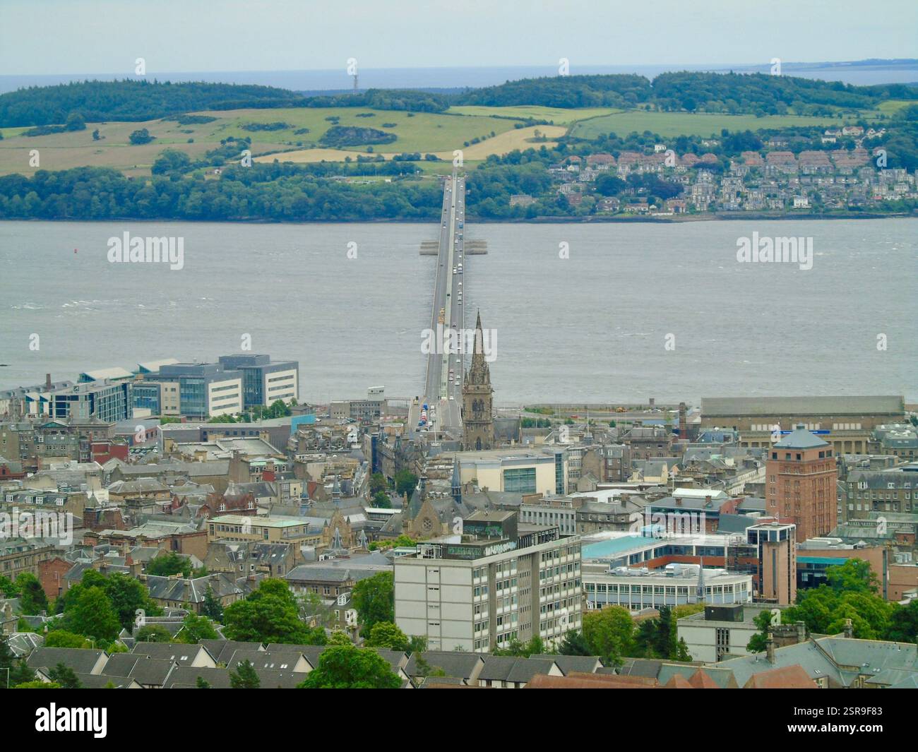 The Tay Road Bridge and Dundee, Angus from the Law Hill Stock Photo - Alamy