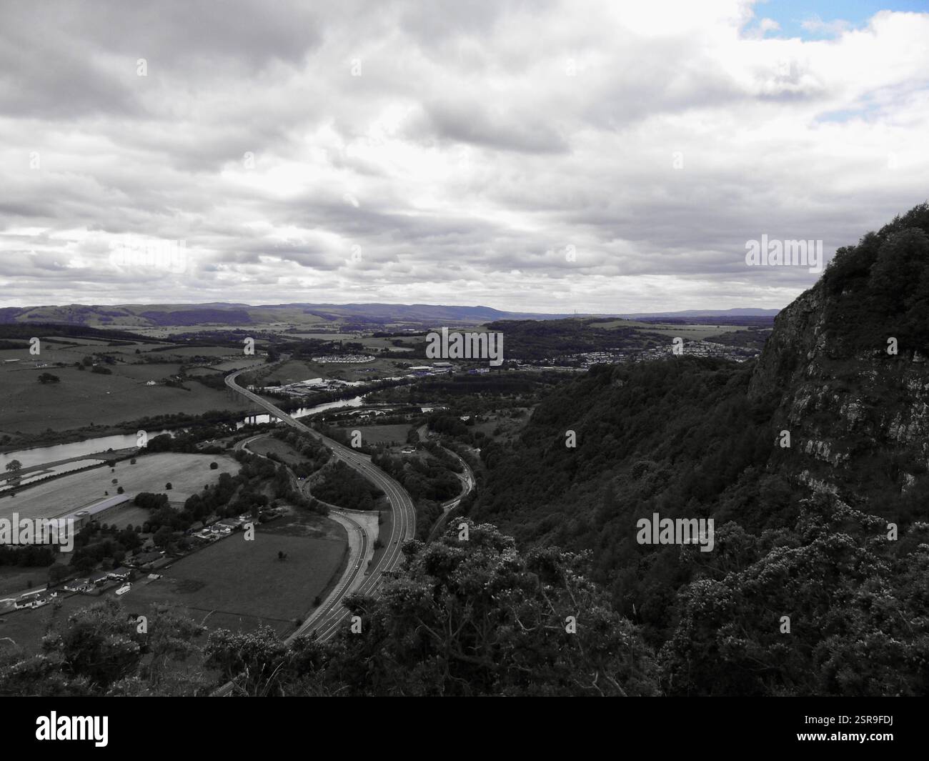 The M90 Junction and Craigend, Perth from Moncreiffe Castle Stock Photo ...
