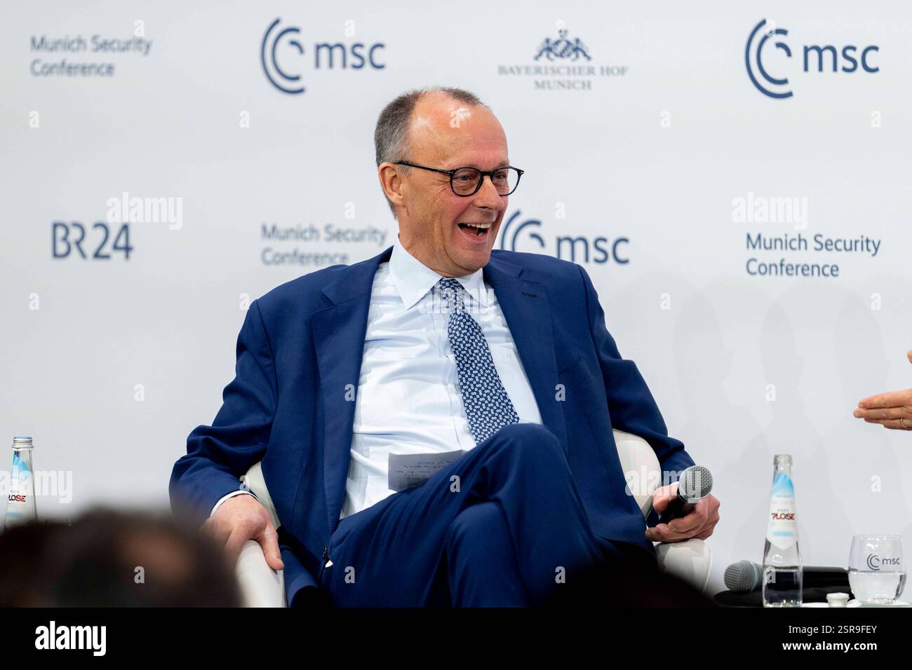 FRIEDRICH MERZ, Chairman, Christian Democratic Union CDU laughing after ...