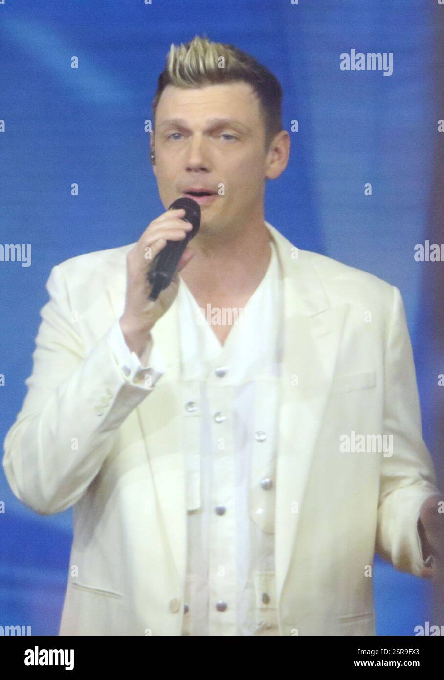 February 14, 2025 Nick Carter of Backstreet Boys perform on Today Show ...