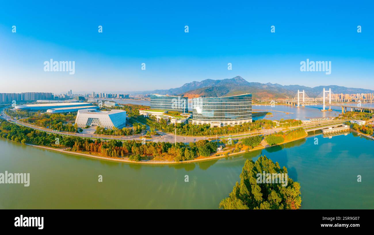 Aerial photography of the suburbs of Fuzhou, Fujian Province, China ...