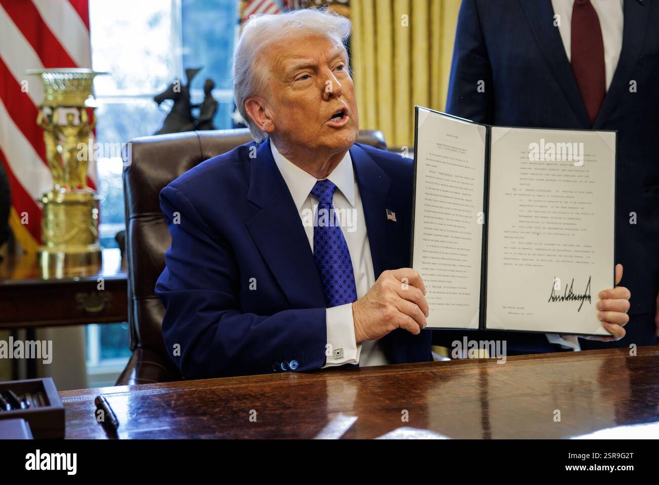United States President Donald Trump signs two Executive Orders in the ...