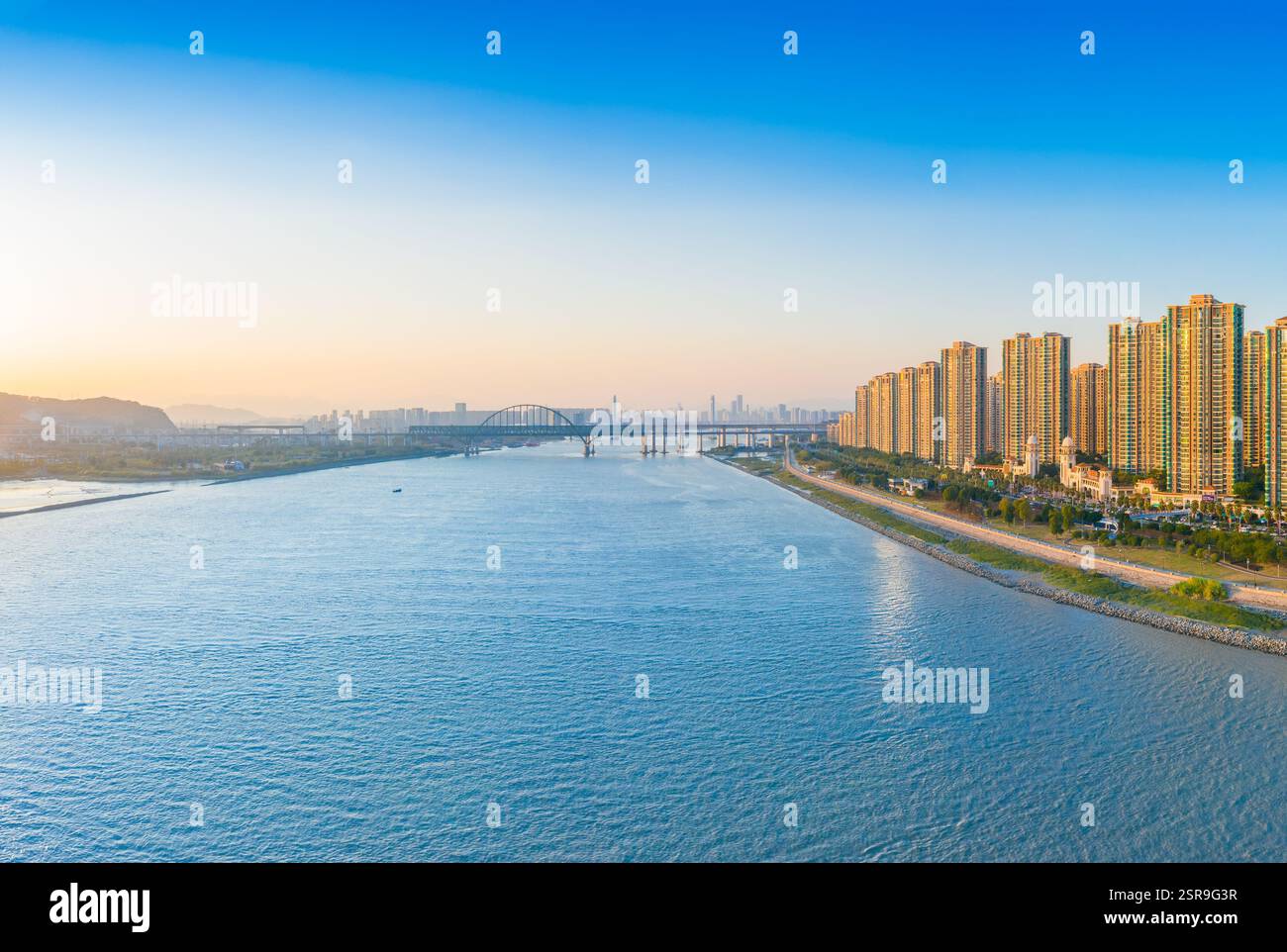 Aerial photography of the suburbs of Fuzhou, Fujian Province, China ...