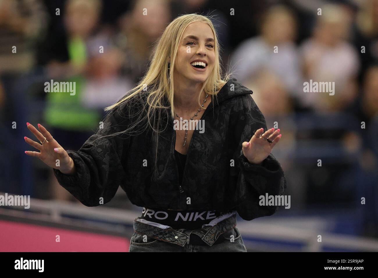 Keely Hodgkinson during the Keely Klassic Event at Utiliita Arena ...