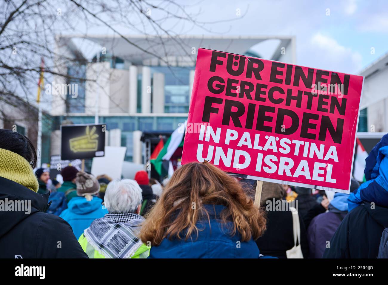 Berlin, Germany. 15th Feb, 2025. "For a just peace in Palestine and ...