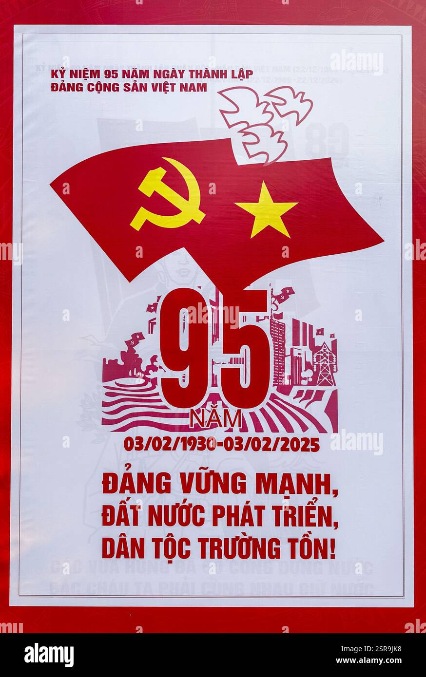 A street propaganda poster celebrating the 95th anniversary of the ...
