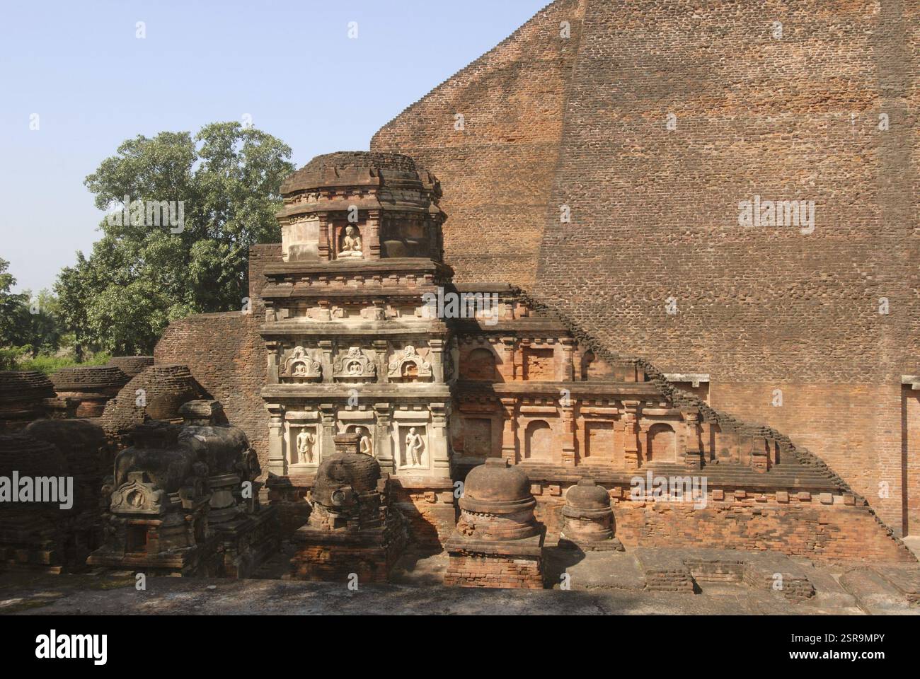 Main temple and stupa in Nalanda University, Nalanda, Bihar, India ...