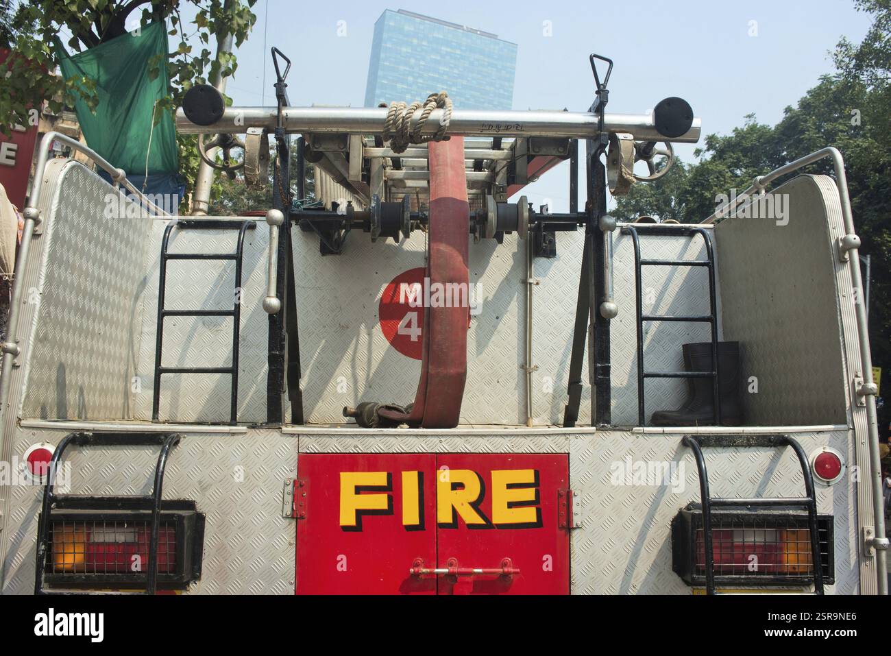 Rear view of Fire Brigade truck, Mumbai, Maharashtra, India, Asia Stock ...